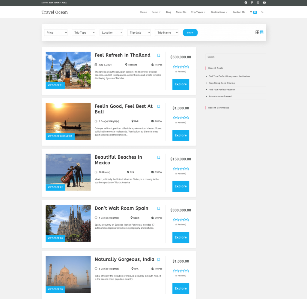 Travel Ocean - WEN Solutions: Experience Innovative Digital Web Products